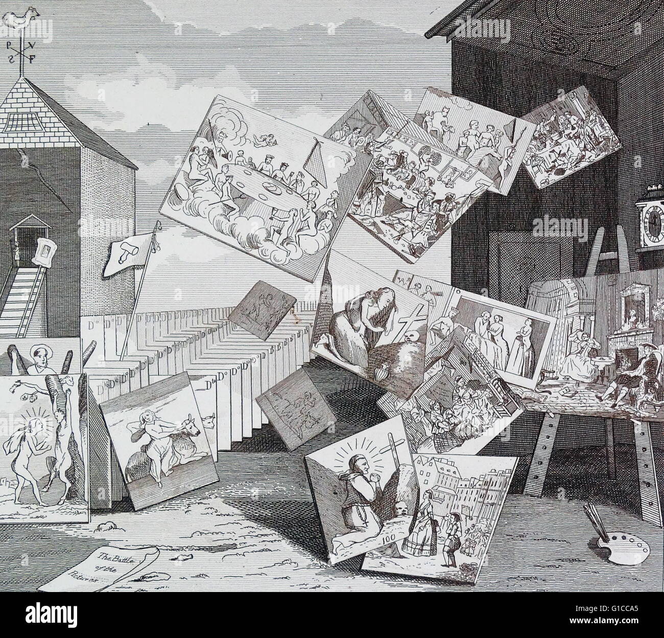 The Battle of the Pictures' by William Hogarth (1697 – 1764). English ...