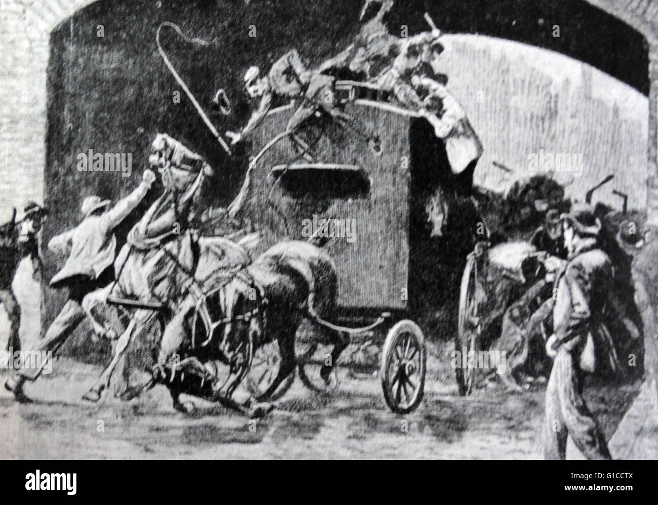Engraving depicting the rescue of Thomas J. Kelly and Timothy Deasy ...