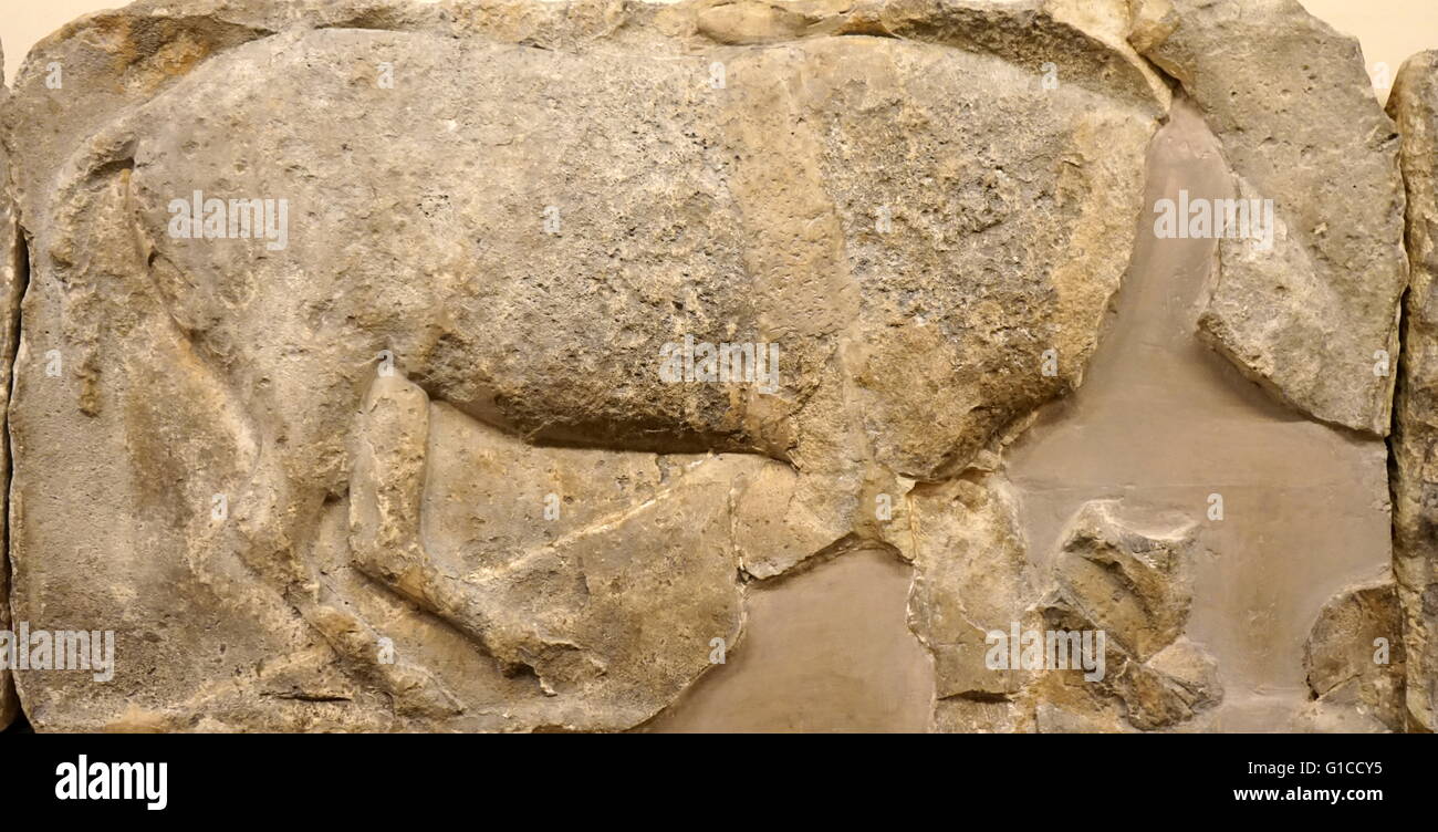 Frieze from Xanthos depicting Satyrs hunting wild animals. Dated 460 BC ...