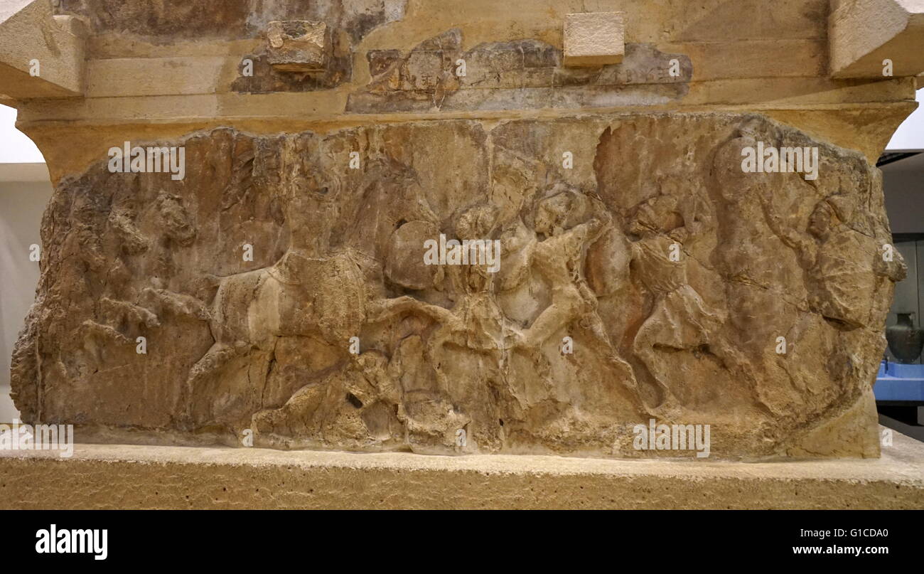 Detail from the upper part of the Tomb of Payava, a Lycian tall ...