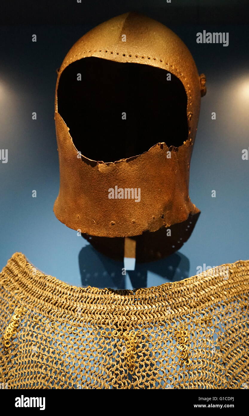 A great bacinet Helmet, the first helmets to be worn with a complete suit of plate armour. Dated ...