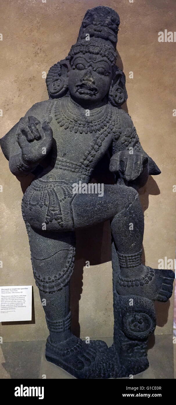 Temple door guardian also called a Dvararpala. From the Chola Dynasty ...