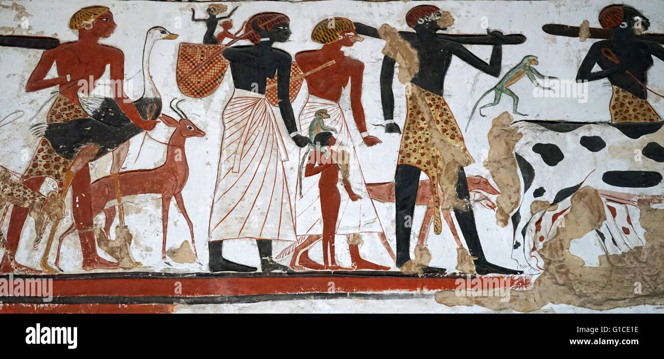 Plaster cast of a relief from the temple of Beit el-Wali, depicting a ...