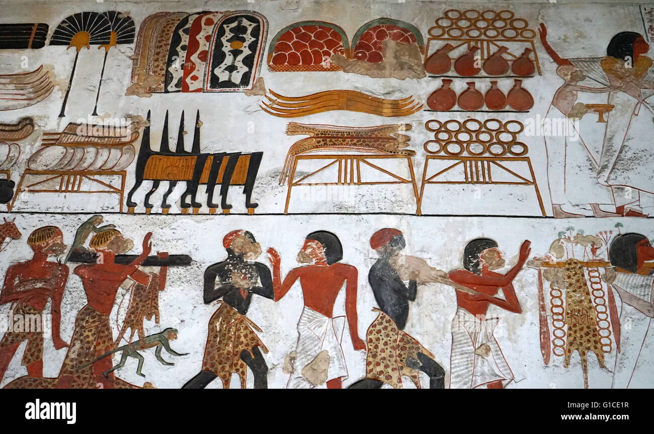 Plaster cast of a relief from the temple of Beit el-Wali, depicting a ...