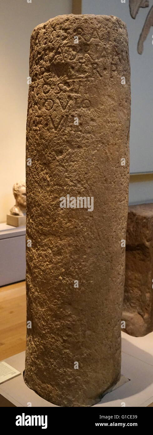 Limestone milestone, from Italy Stock Photo - Alamy
