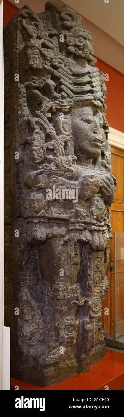 Cast of Stela A from The Great Plaza, Copan, Honduras. Dated 400 AD ...