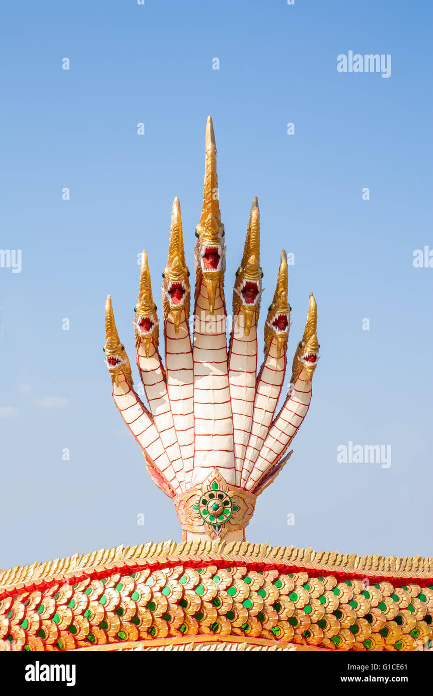 seven naga heads statue famous symbol of sakonnakhon, thailand Stock ...