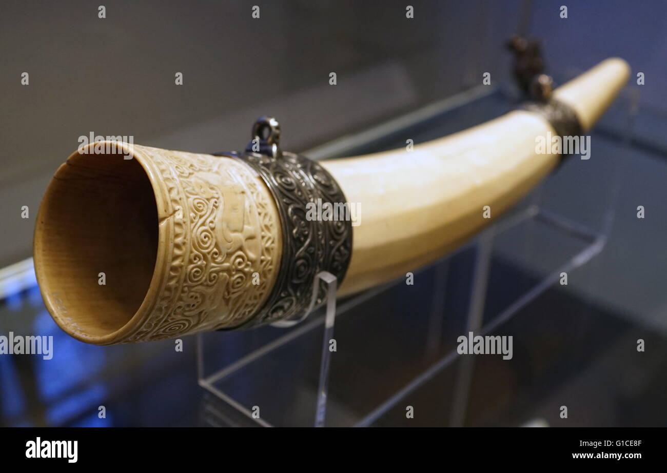 Elephant Ivory Oliphant from Egypt. Dated 11th Century Stock Photo - Alamy