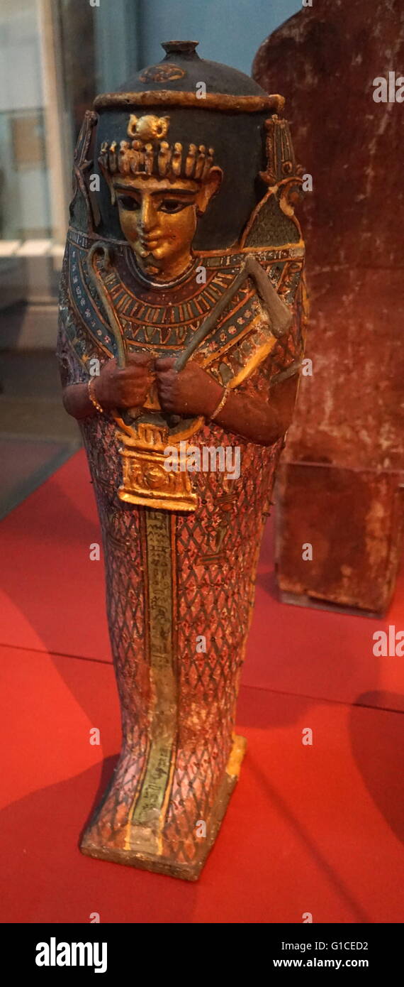 Painted and gilded mummy case for an deceased infant Stock Photo - Alamy