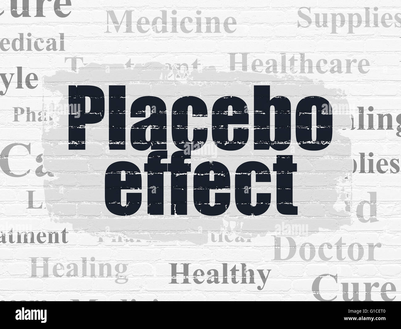 Healthcare concept: Placebo Effect on wall background Stock Photo - Alamy