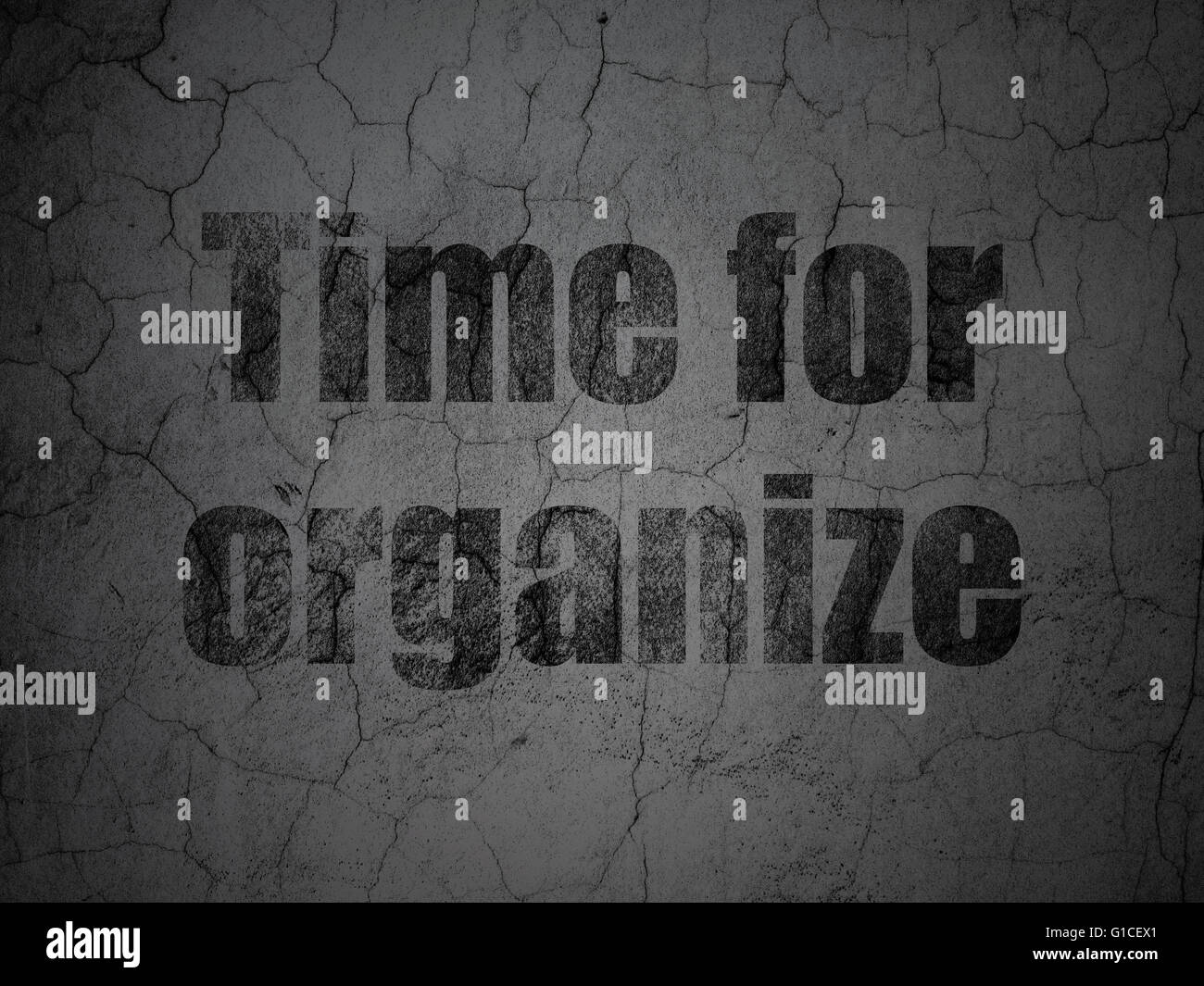 Timeline concept: Time For Organize on grunge wall background Stock ...