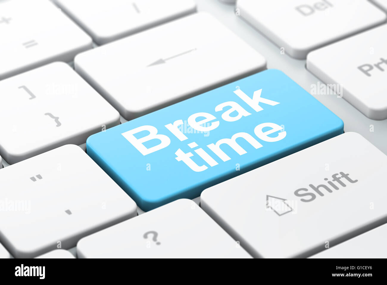 Time concept: Break Time on computer keyboard background Stock Photo ...