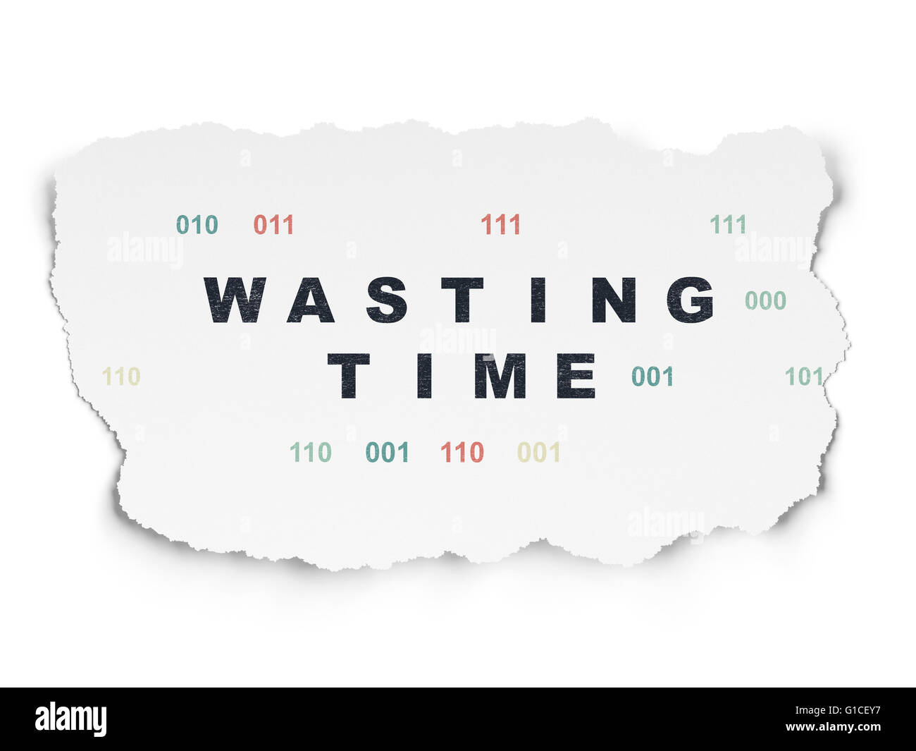 Time concept: Wasting Time on Torn Paper background Stock Photo - Alamy