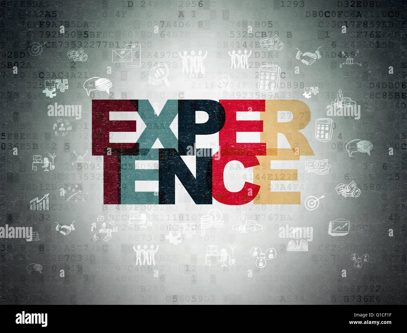 Business concept: Experience on Digital Data Paper background Stock ...