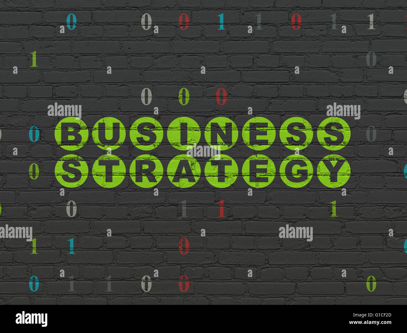 Finance concept: Business Strategy on wall background Stock Photo - Alamy