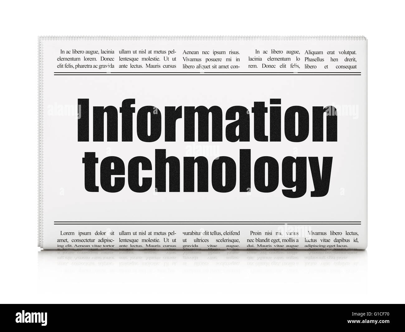 Data concept: newspaper headline Information Technology Stock Photo - Alamy