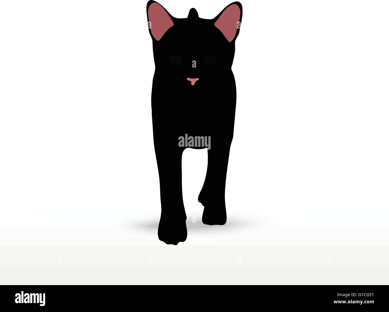 Vector Image - cat silhouette in Walking pose isolated on white ...