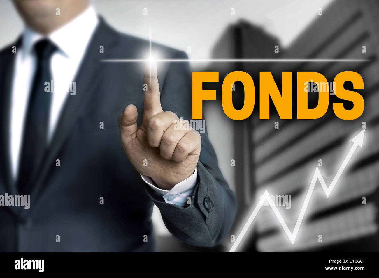 Fonds (in german fund) touchscreen is operated by businessman Stock ...