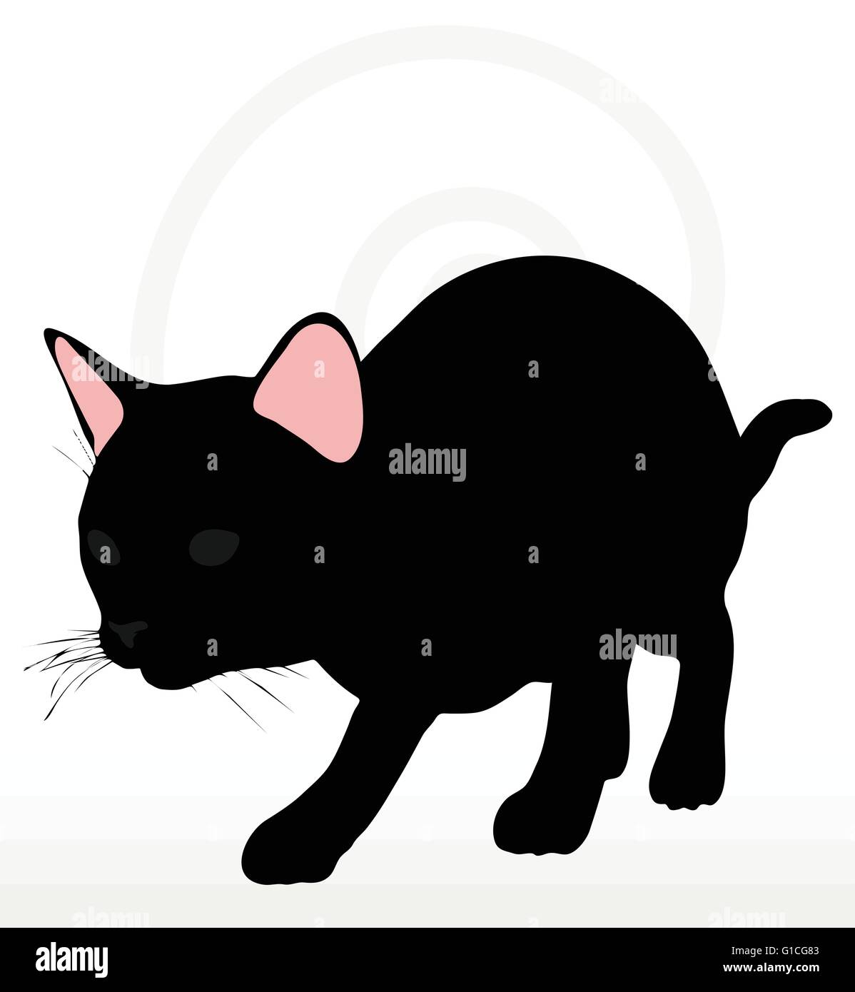 Vector Image - cat silhouette in Stalking pose isolated on white ...