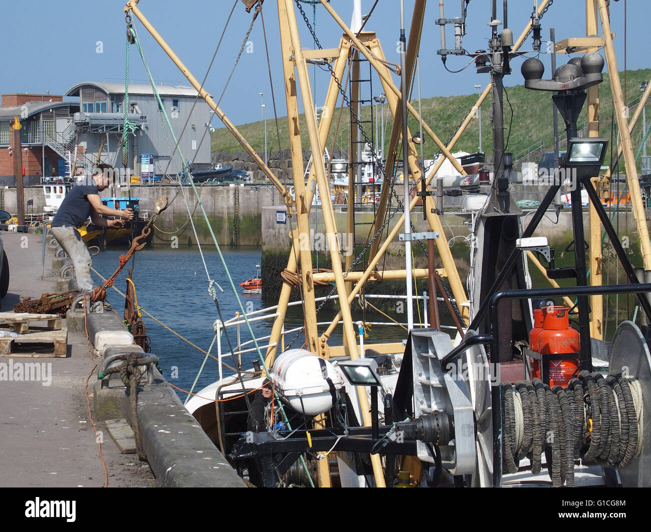 Fishing boats, Eyemouth Harbour Stock Photo - Alamy