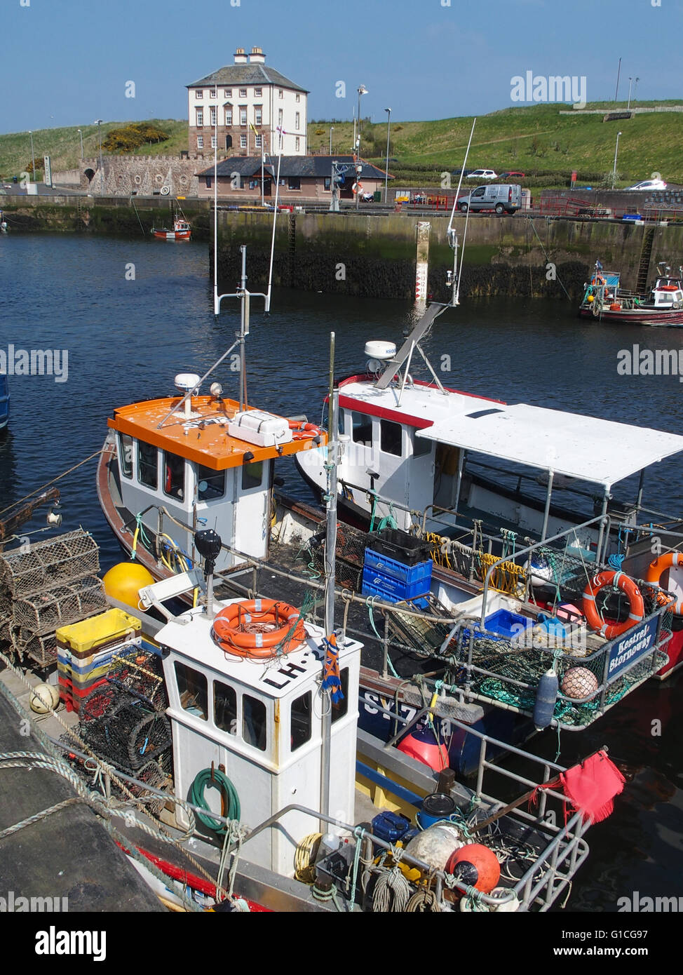 Fishing boats, Eyemouth Harbour Stock Photo - Alamy