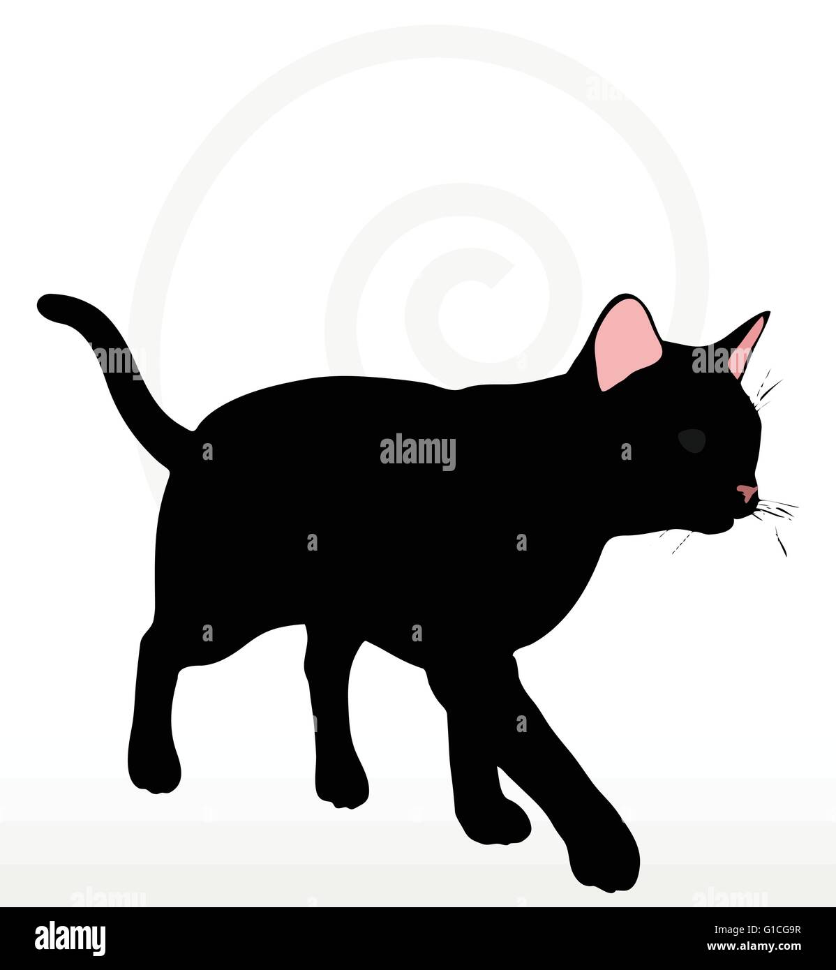 Vector Image - cat silhouette in Walking pose isolated on white ...