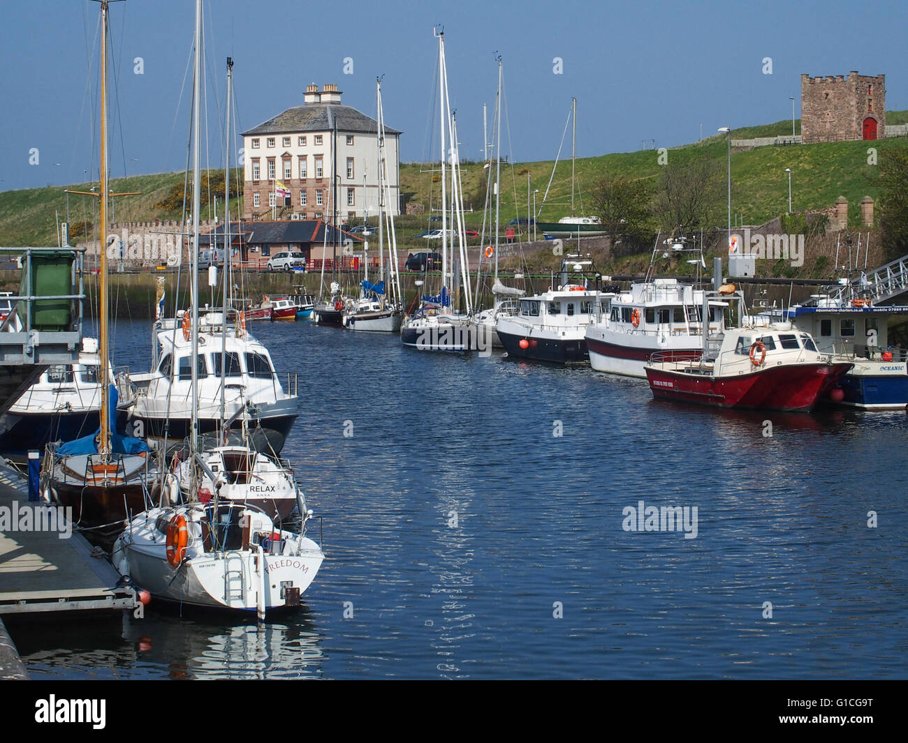 Fishing boats, Eyemouth Harbour Stock Photo - Alamy