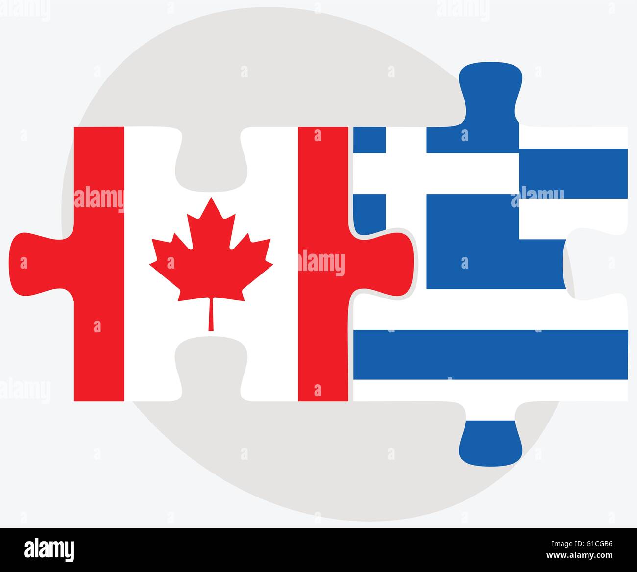Vector Image - Canada and Greece Flags in puzzle isolated on white ...