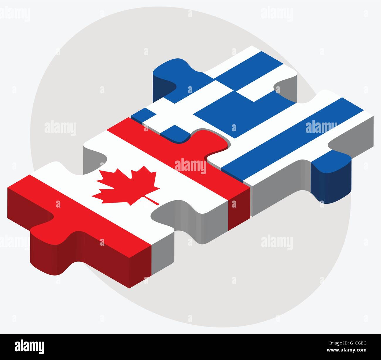Vector Image - Canada and Greece Flags in puzzle isolated on white ...