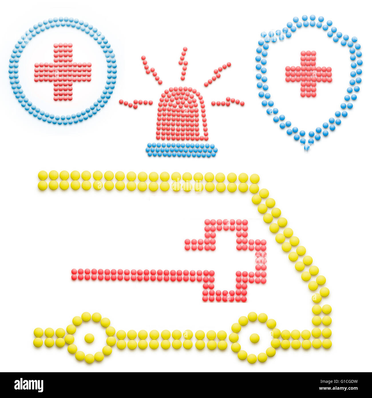 Creative medicine and healthcare concept made of drugs and pills ...