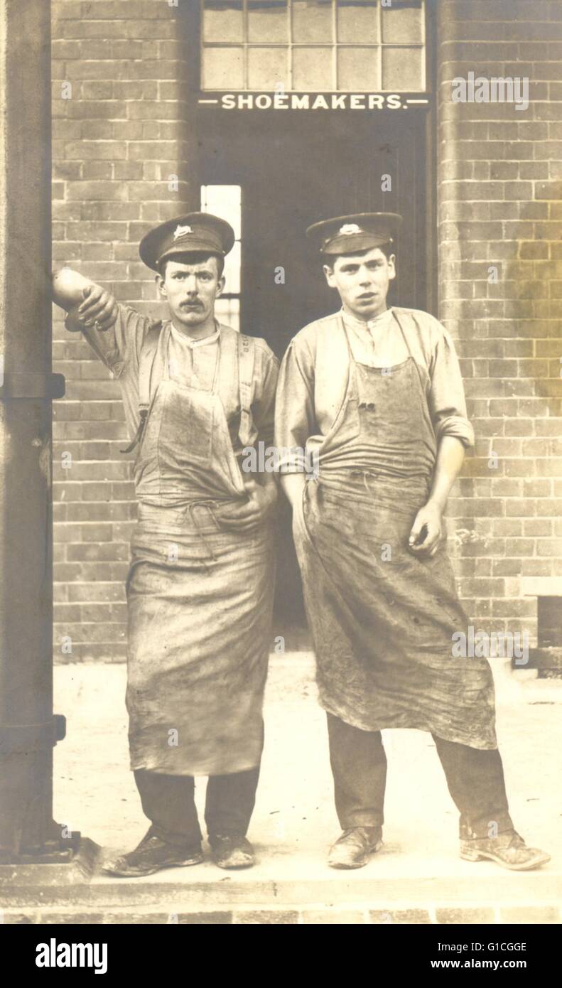 Portrait postcard of two army farriers Stock Photo - Alamy