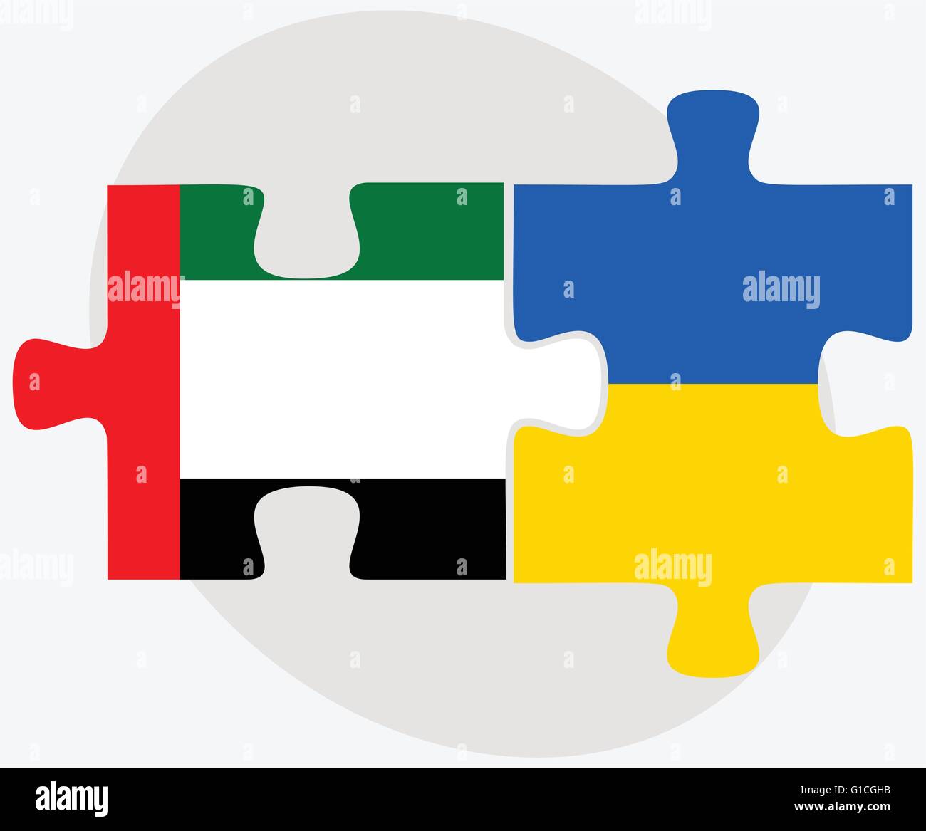 Vector Image - United Arab Emirates and Ukraine Flags in puzzle ...