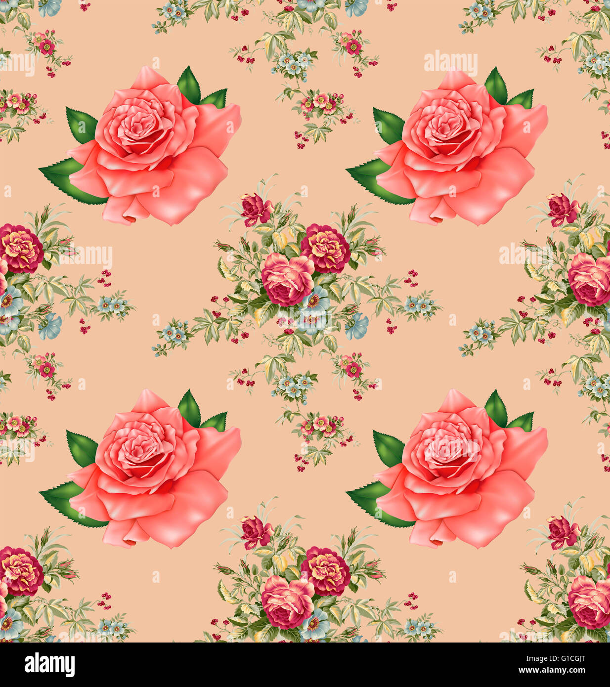 ALLOVER RED ROSES WITH PITCH DESIGN Stock Photo - Alamy