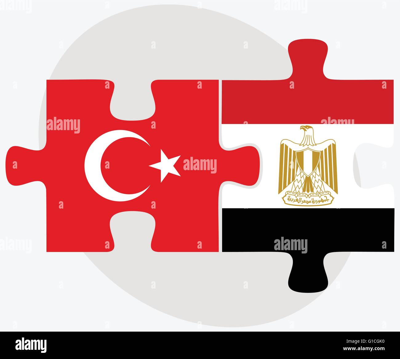 Vector Image - Turkey and Egypt Flags in puzzle isolated on white ...