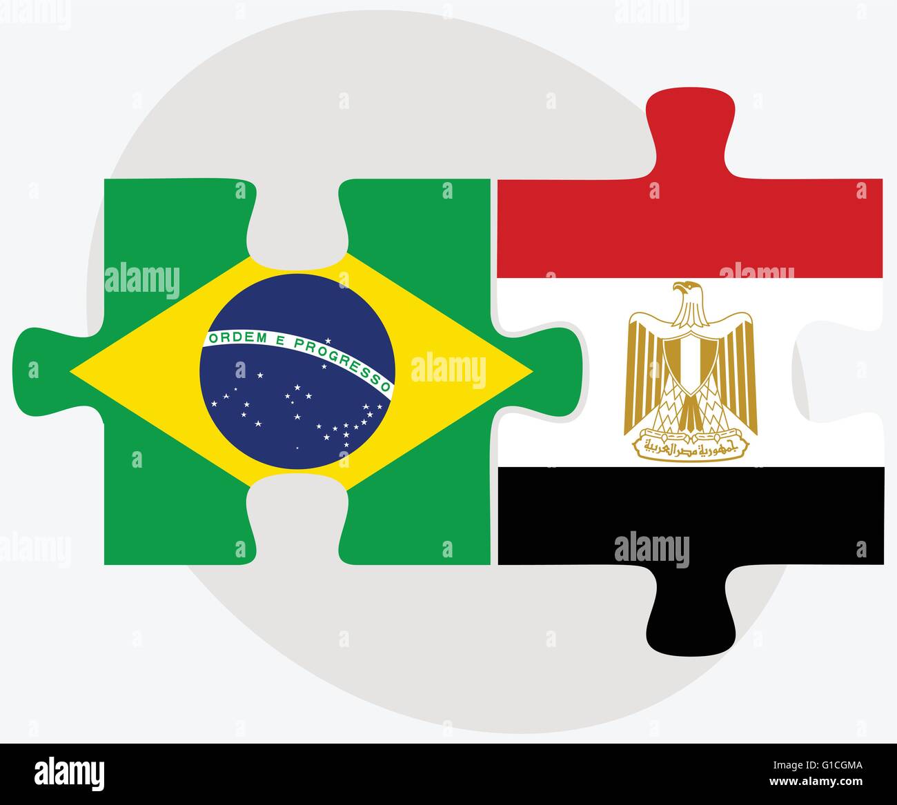 Vector Image - Brazil and Egypt Flags in puzzle isolated on white ...