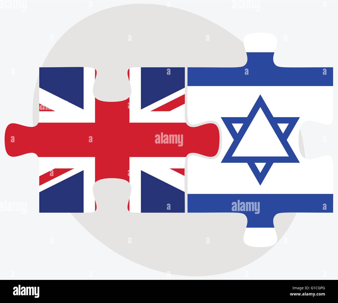 Vector Image - United Kingdom and Israel Flags in puzzle isolated on ...