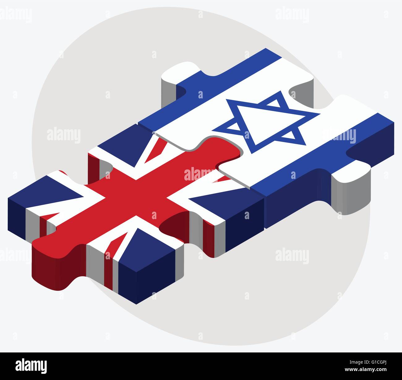Vector Image - United Kingdom and Israel Flags in puzzle isolated on ...