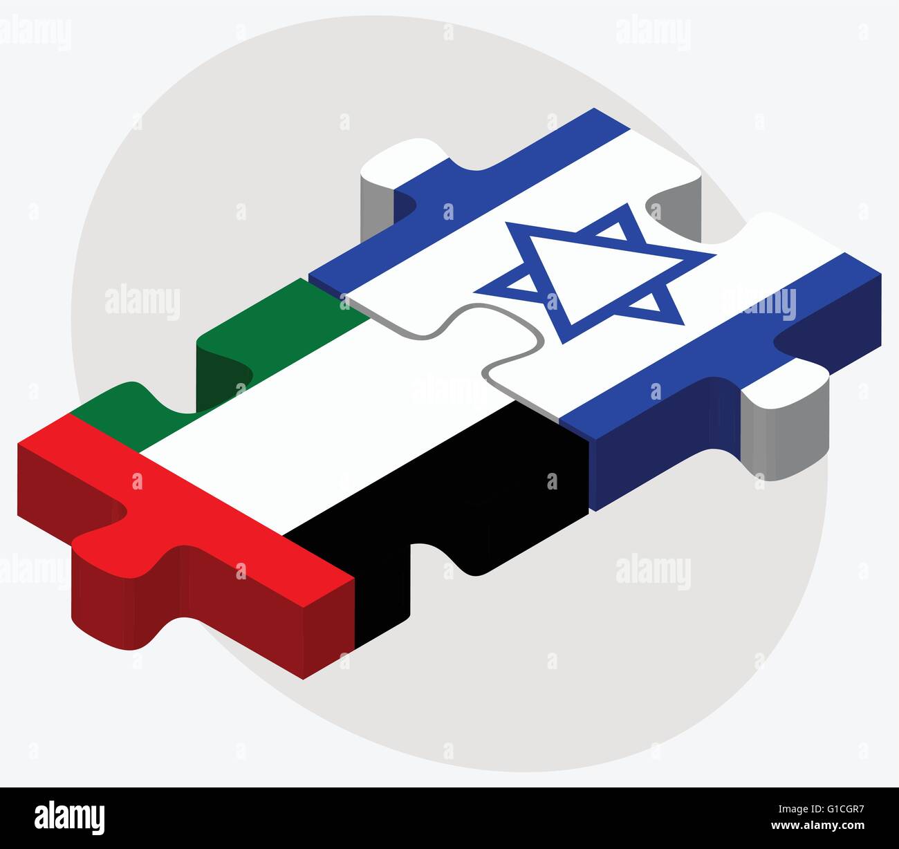 Vector Image - United Arab Emirates and Israel Flags in puzzle isolated ...