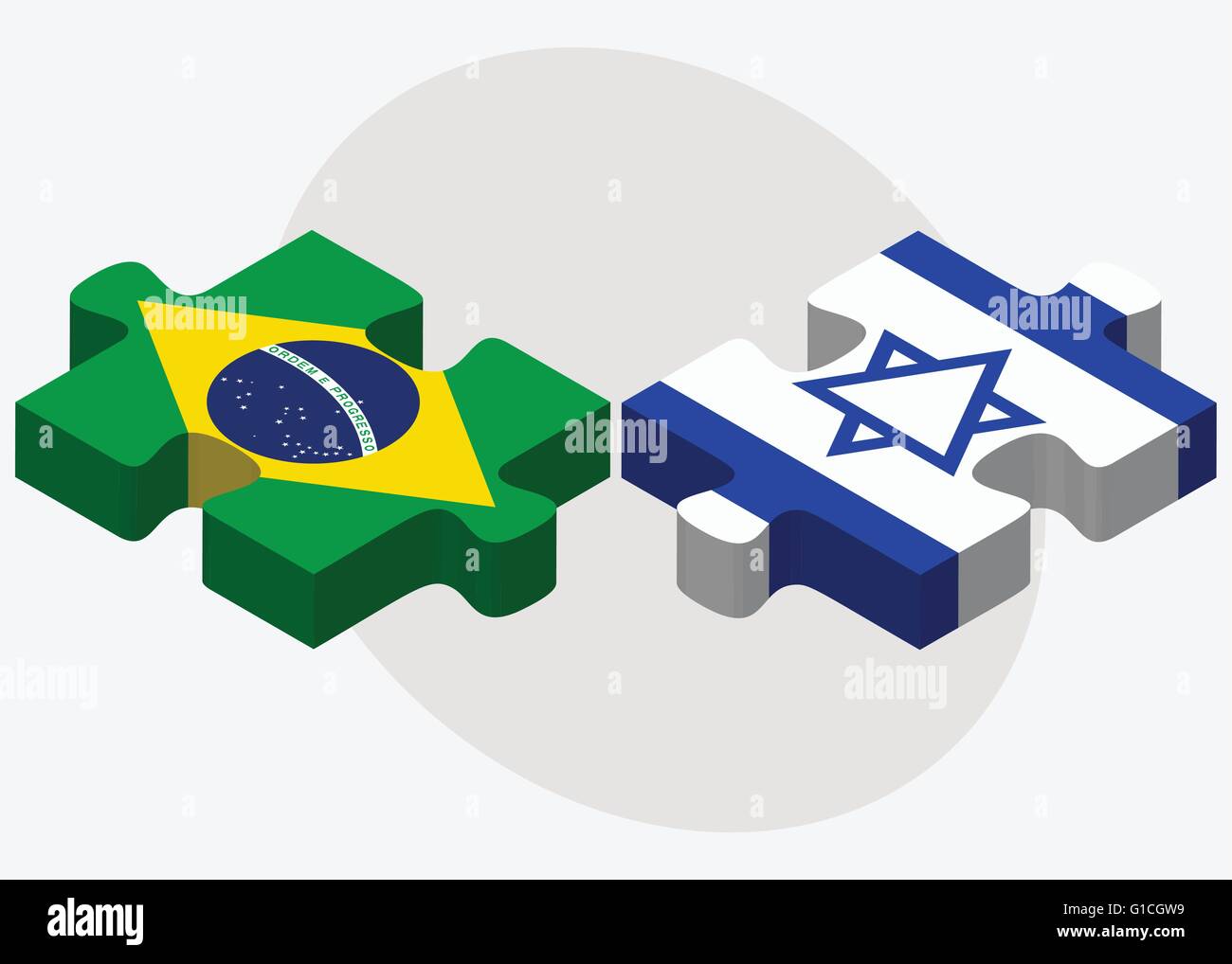 Vector Image - Brazil and Israel Flags in puzzle isolated on white ...