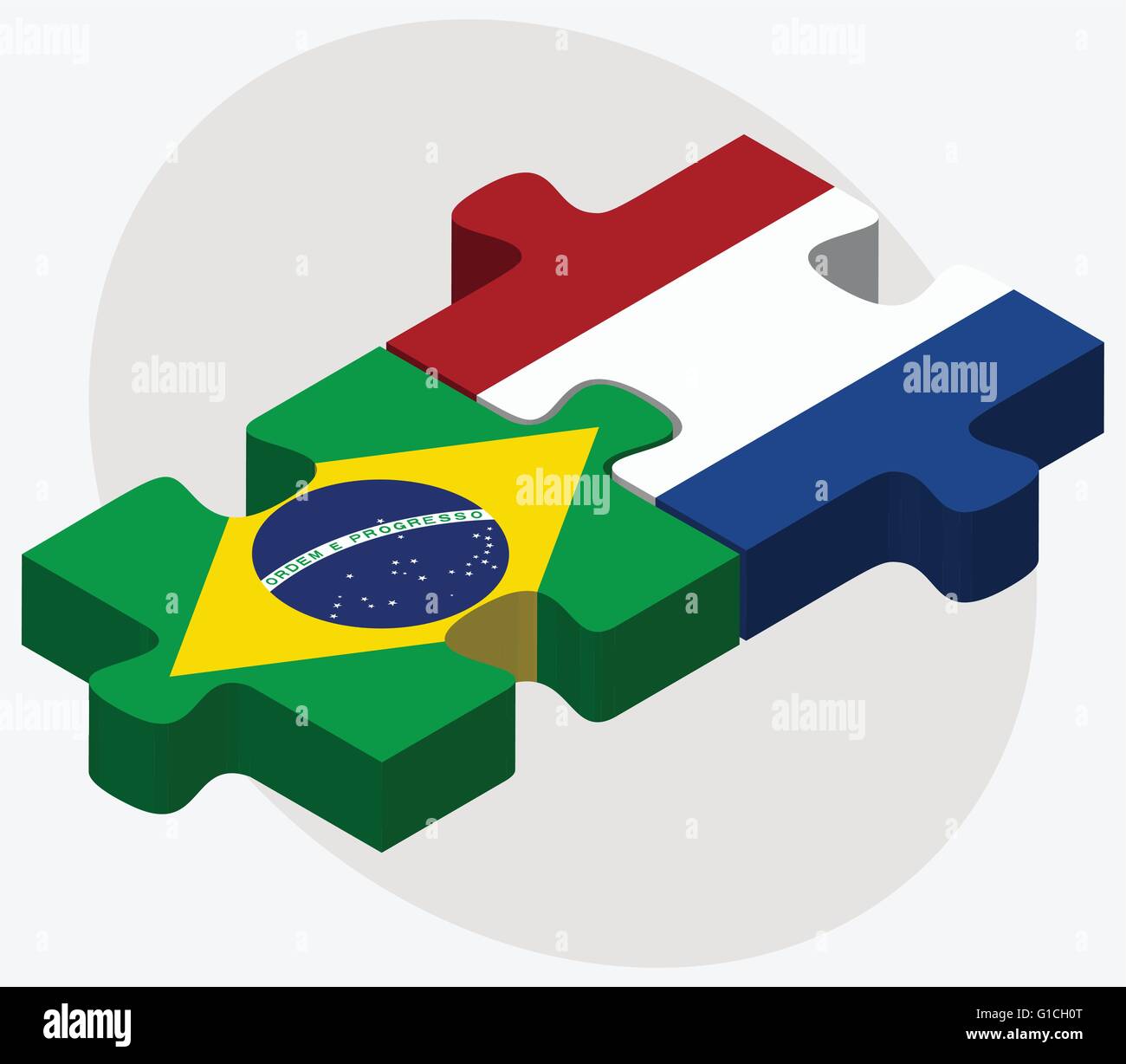 Vector Image - Brazil and Netherlands Flags in puzzle isolated on white ...