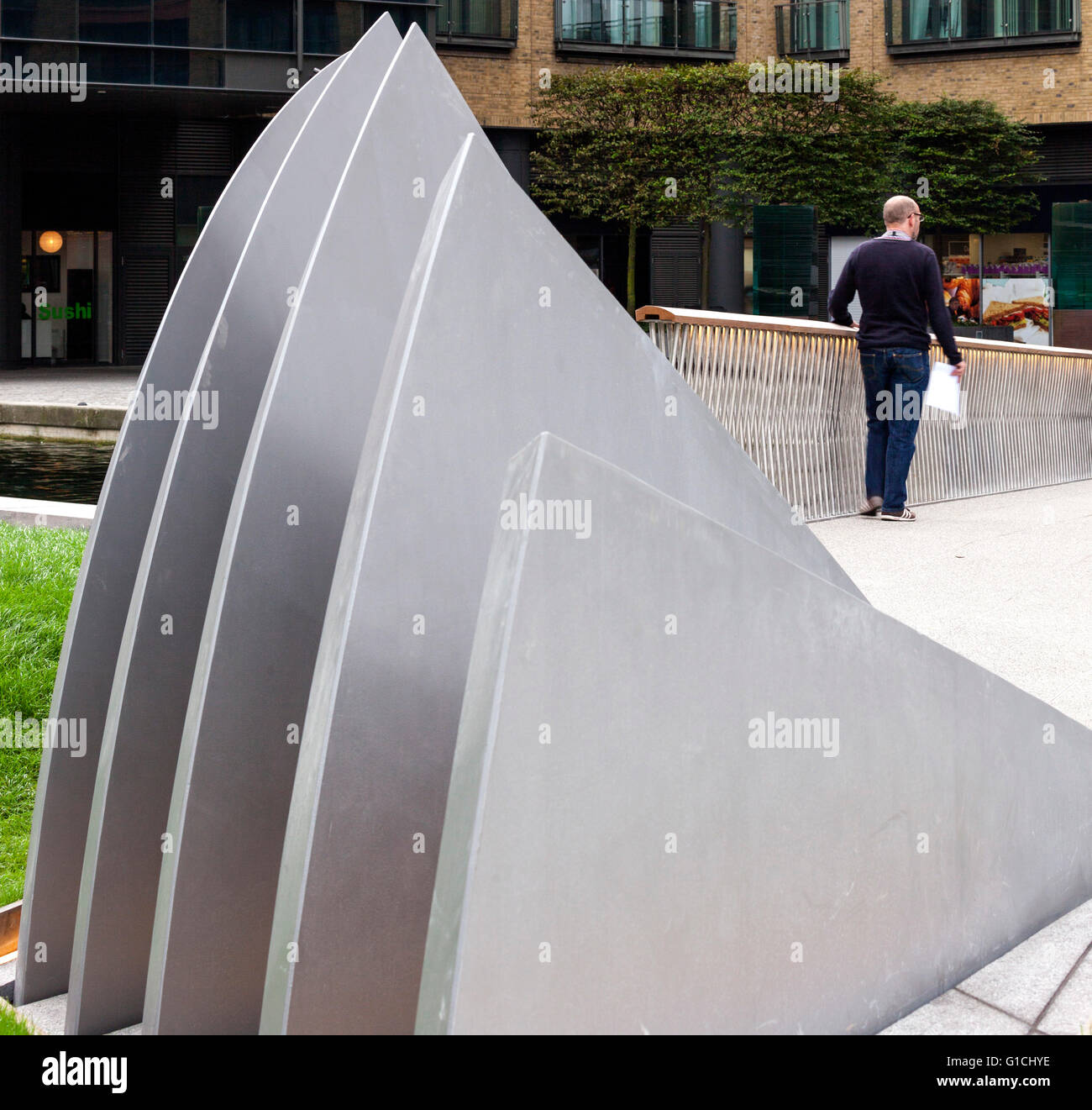 Bridge counterweights. Merchant Square Footbridge, London, United ...