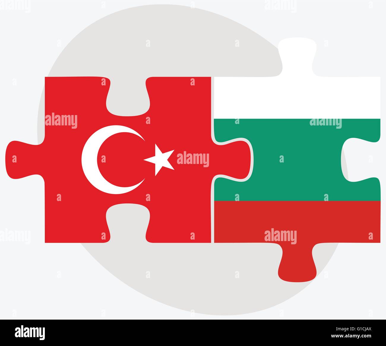 Vector Image - Turkey and Bulgaria Flags in puzzle isolated on white ...
