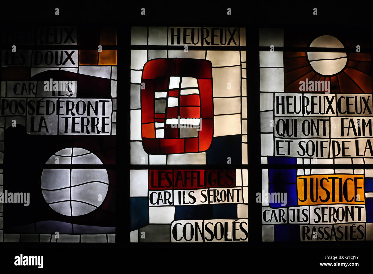 Saint Sigismond church. Stained glass window By Pierre Chevalley. The ...