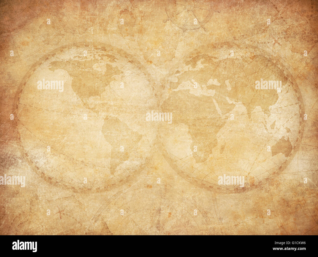 old vintage world map background Stock Photo - Alamy