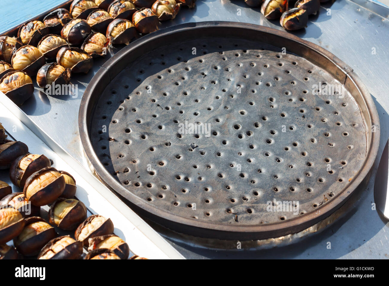 Chestnut kebab stand Stock Photo - Alamy
