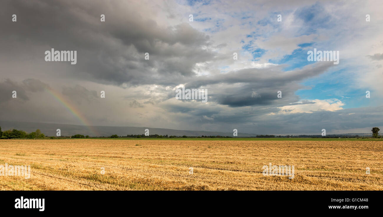 Rainbow In the Hula Valley of Israel Stock Photo - Alamy