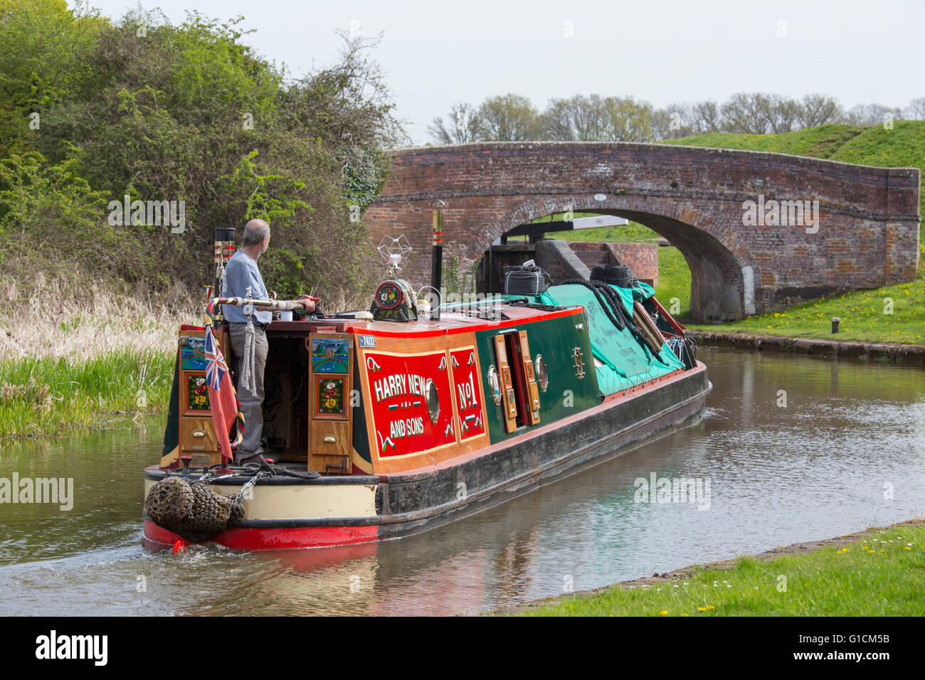Traditional narrowboat on the Worcester and Birmingham Canal near ...