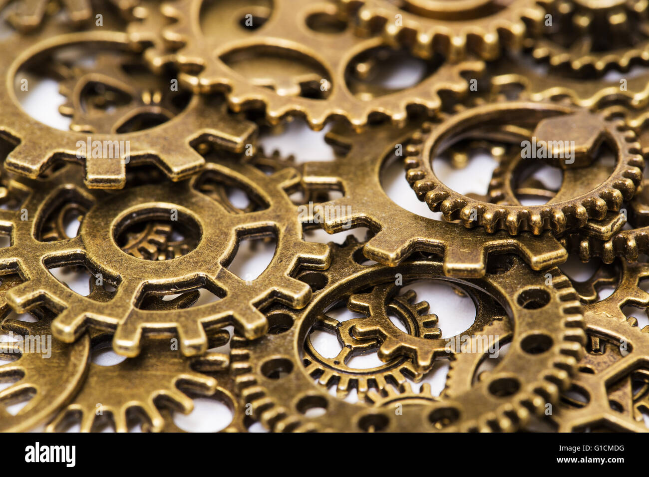 Vintage Mechanical Cogwheel Gears Wheels, closeup Stock Photo - Alamy