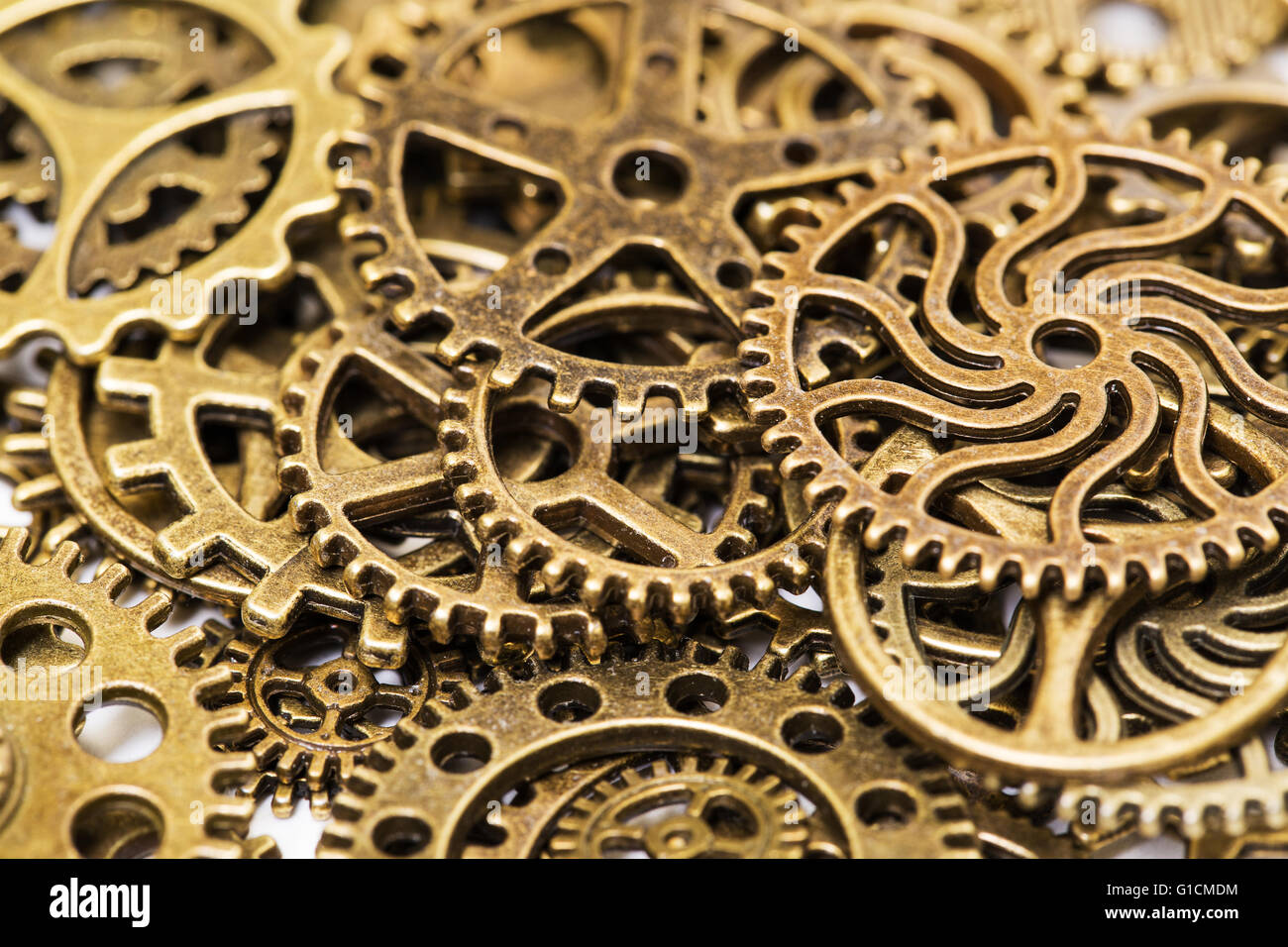Vintage Mechanical Cogwheel Gears Wheels, closeup Stock Photo - Alamy