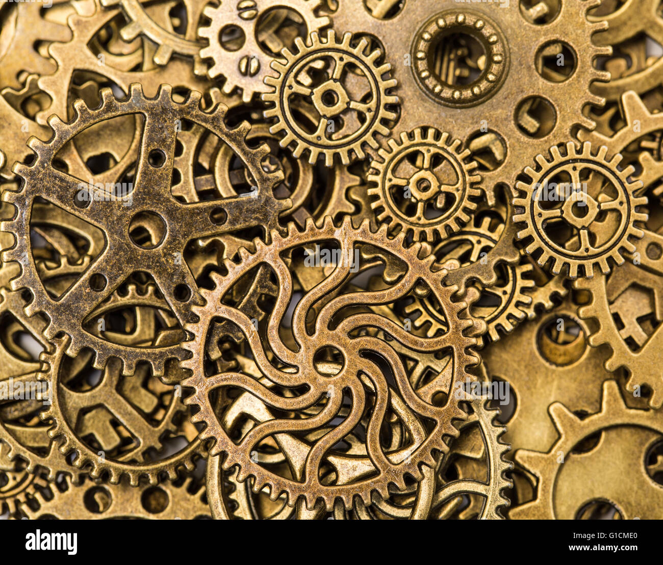 Vintage Mechanical Cogwheel Gears Wheels, closeup Stock Photo - Alamy